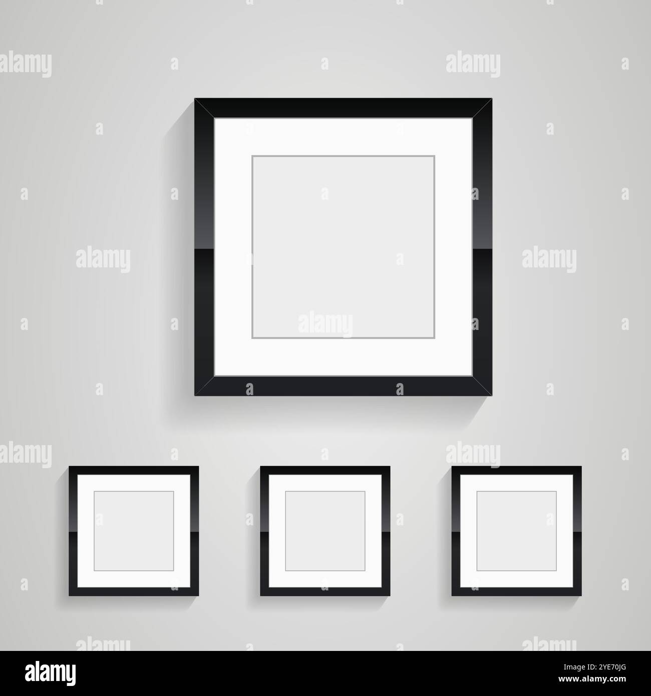 wall art of photo frames, four rectangles frame of picture on white ...