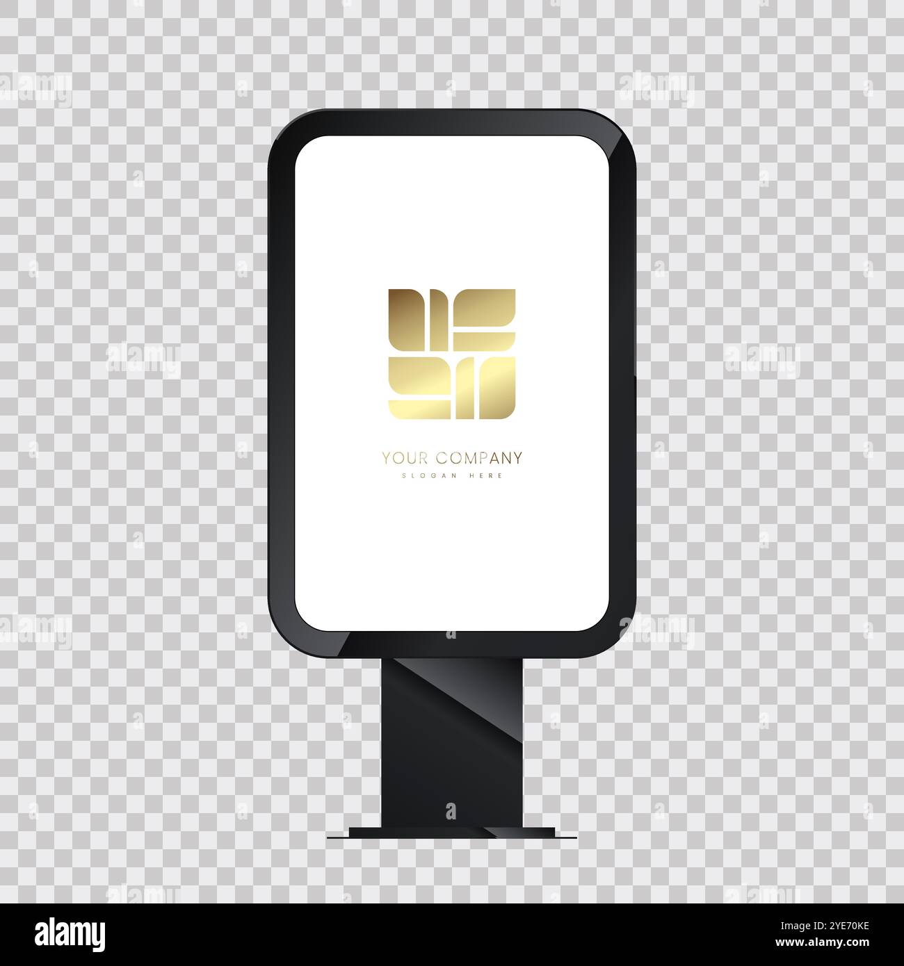 LED screen mock up design and vertical blank template of LED display ...