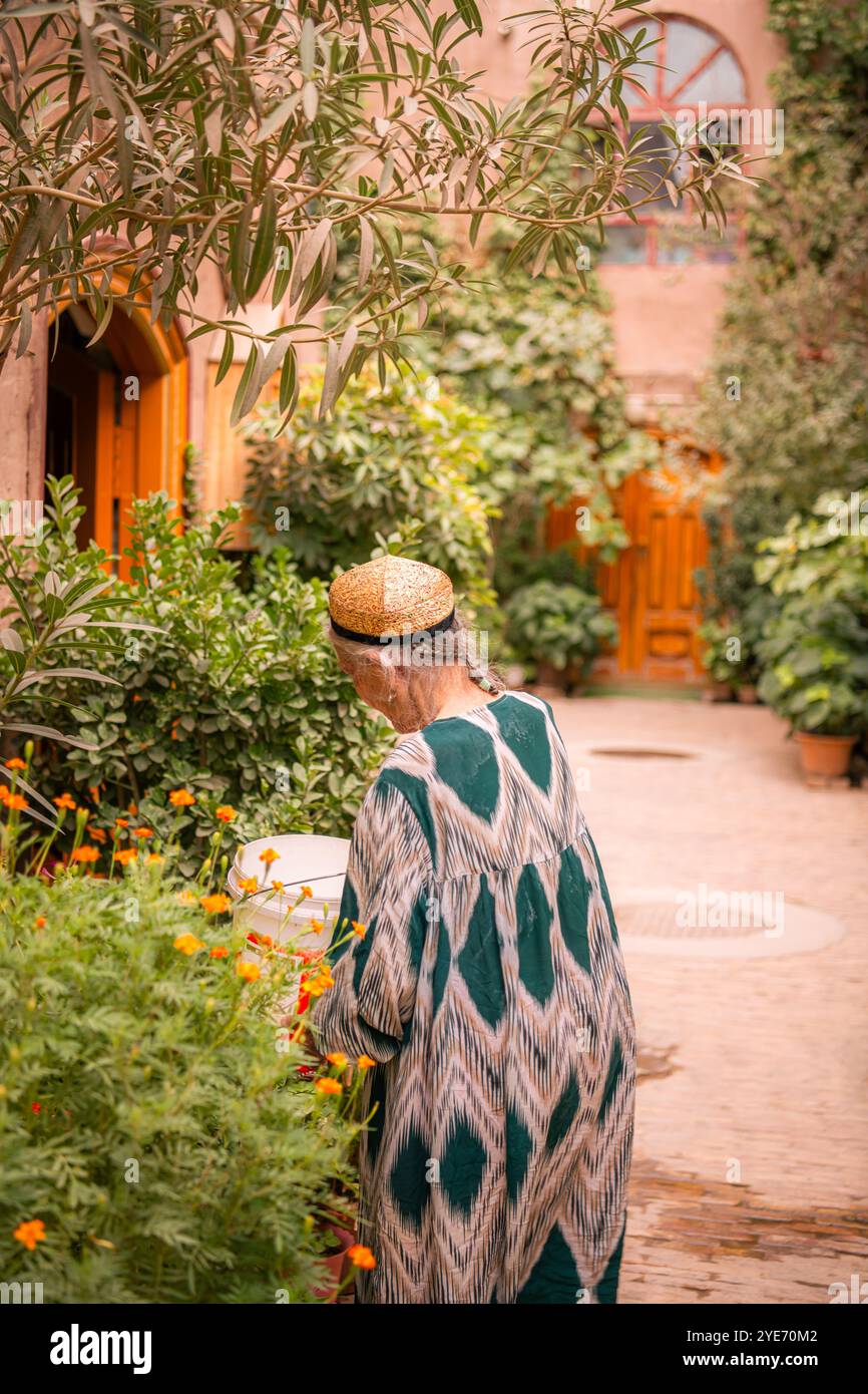 Kashgar, Xinjiang, China - JULY, 17, 2023: The old woman wearing ...