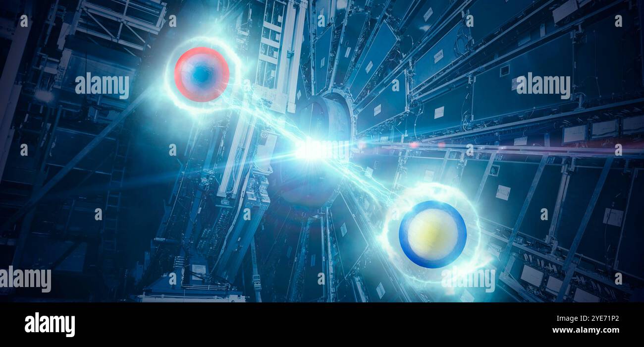 Conceptual illustration of quantum entanglement in top quarks. If two ...