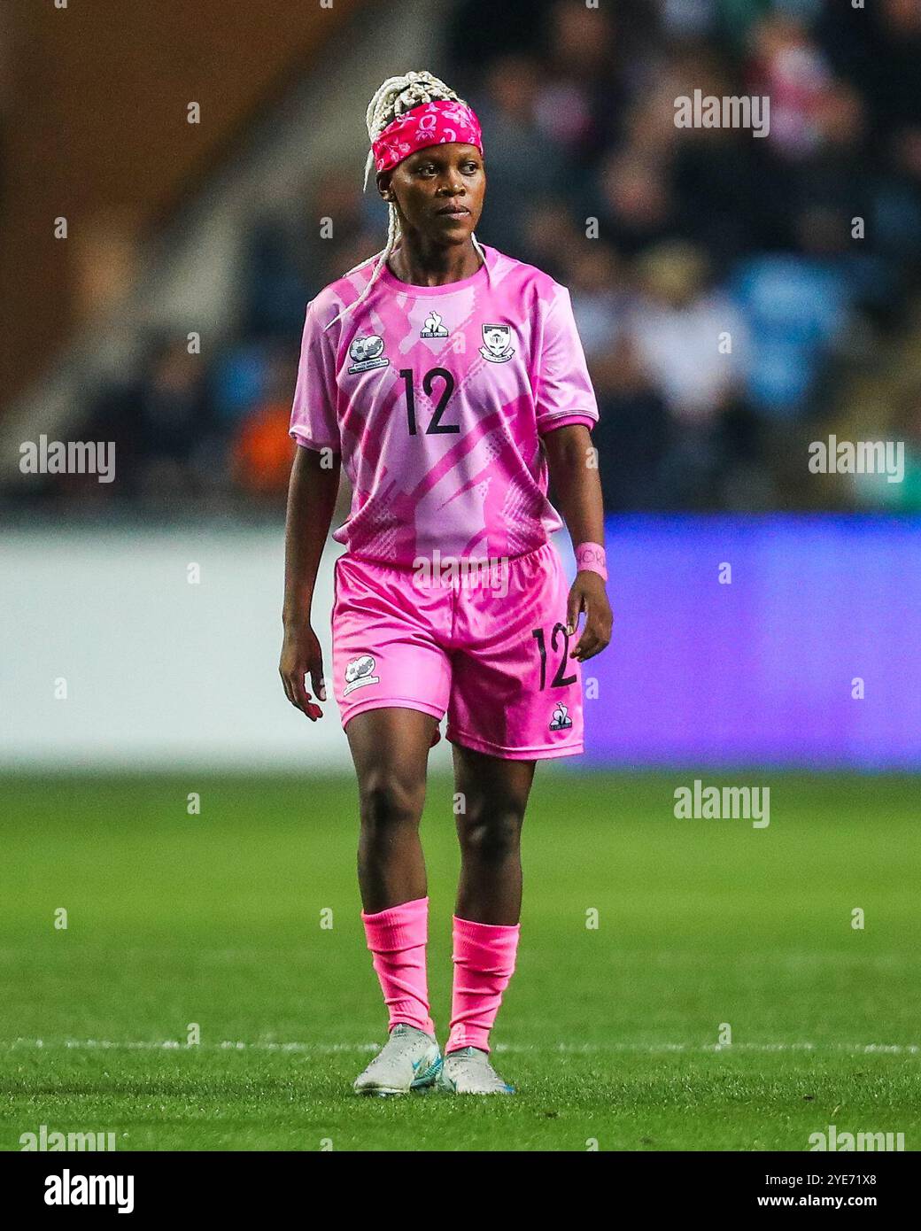 Sinoxolo Cesane of South Africa looks on during the Women's International Friendly match England ...
