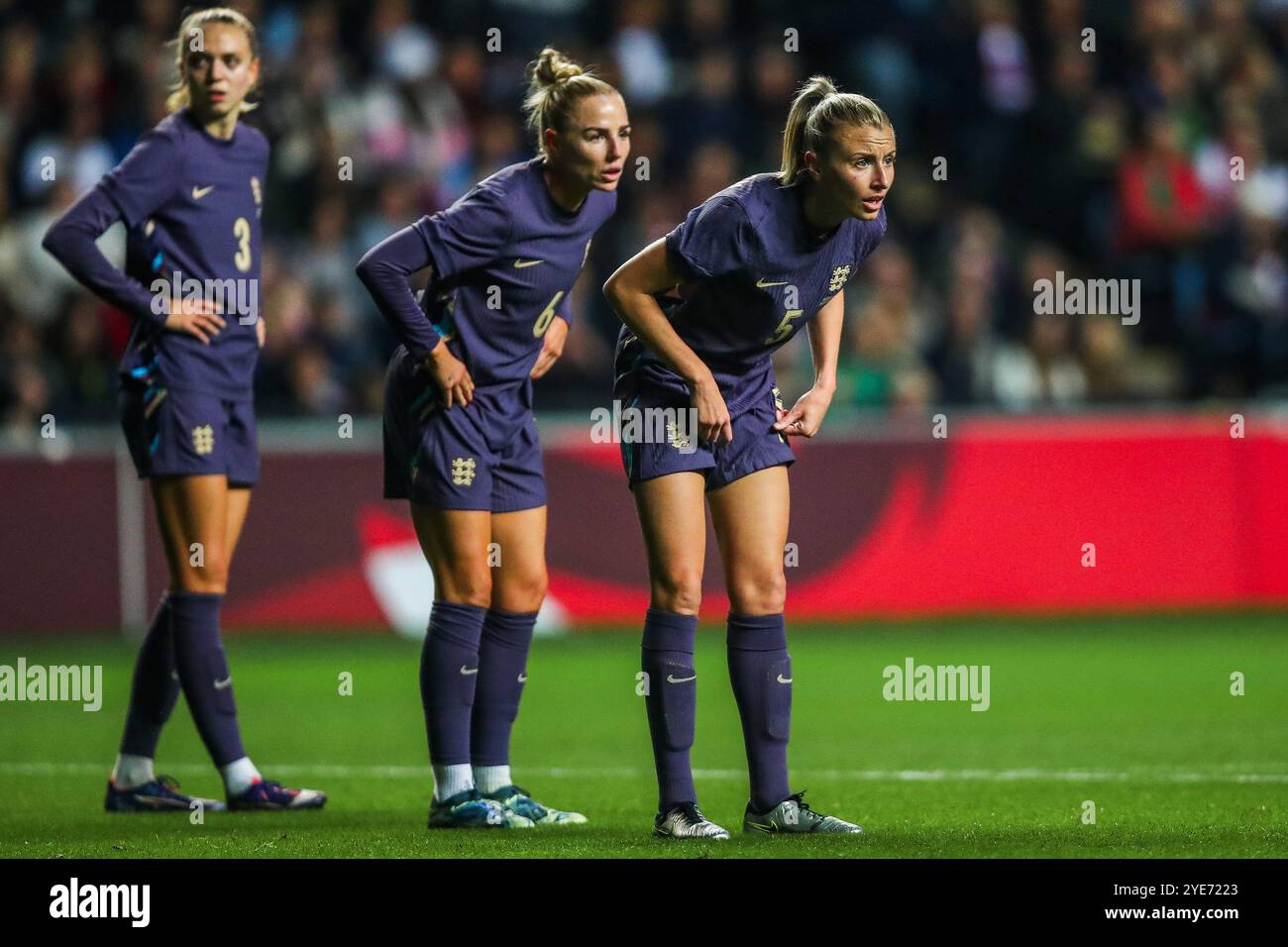 Leah Williamson of England looks on during the Women's International ...