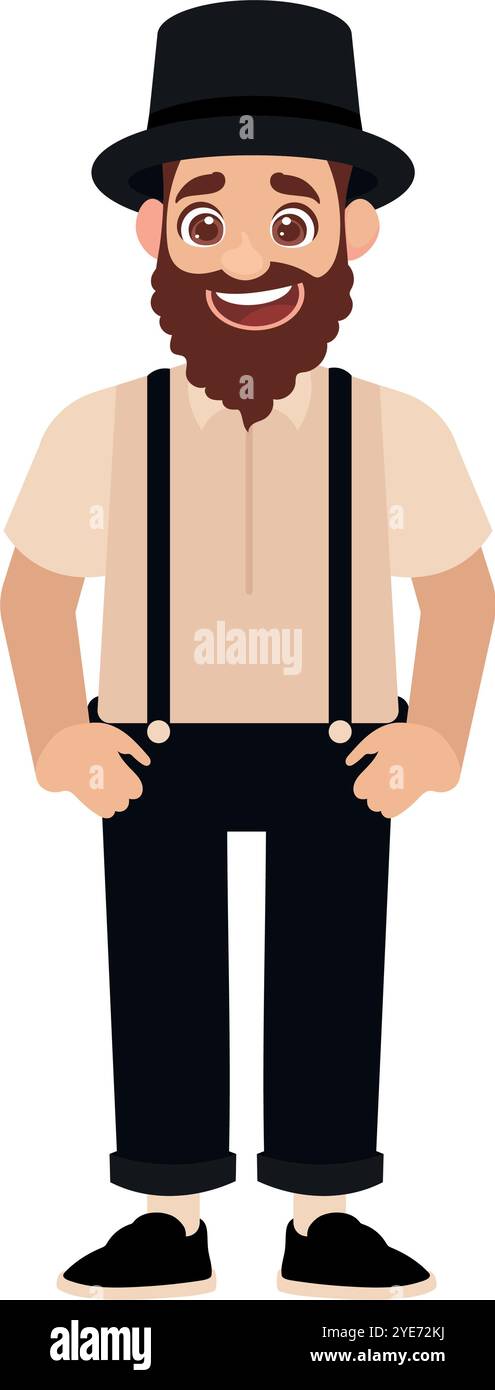 amish adult man with hat Stock Vector Image & Art - Alamy