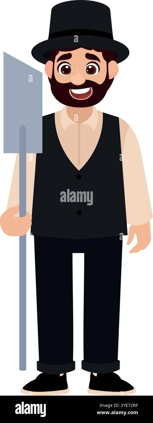 amish man holding a tool Stock Vector Image & Art - Alamy