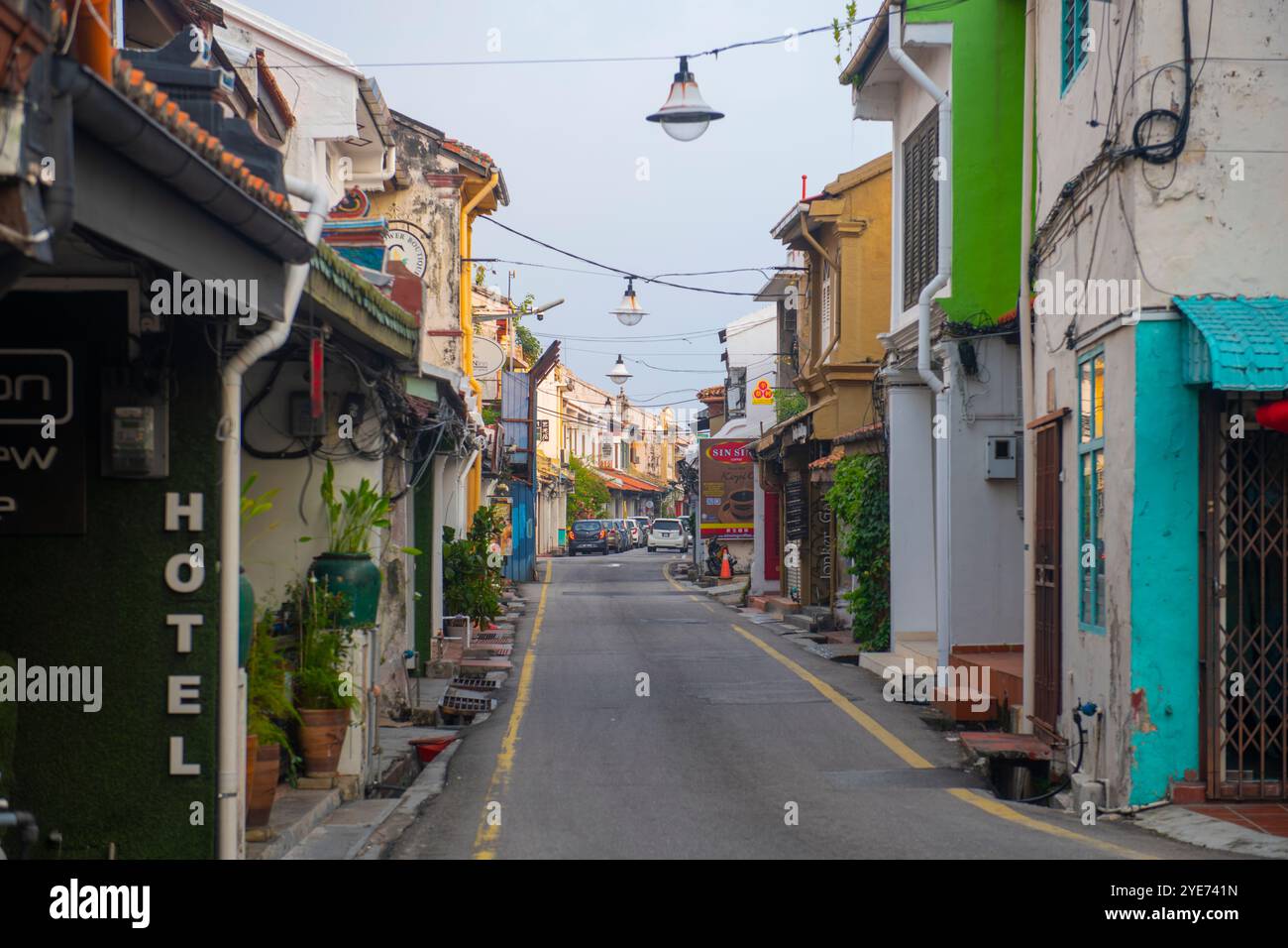 Historic buildings on Jalan Tun Tan Cheng Lock Street in historic city ...