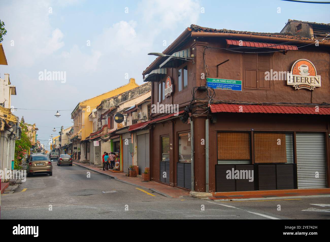 Historic buildings on Jalan Tun Tan Cheng Lock Street at Jalan Hang ...