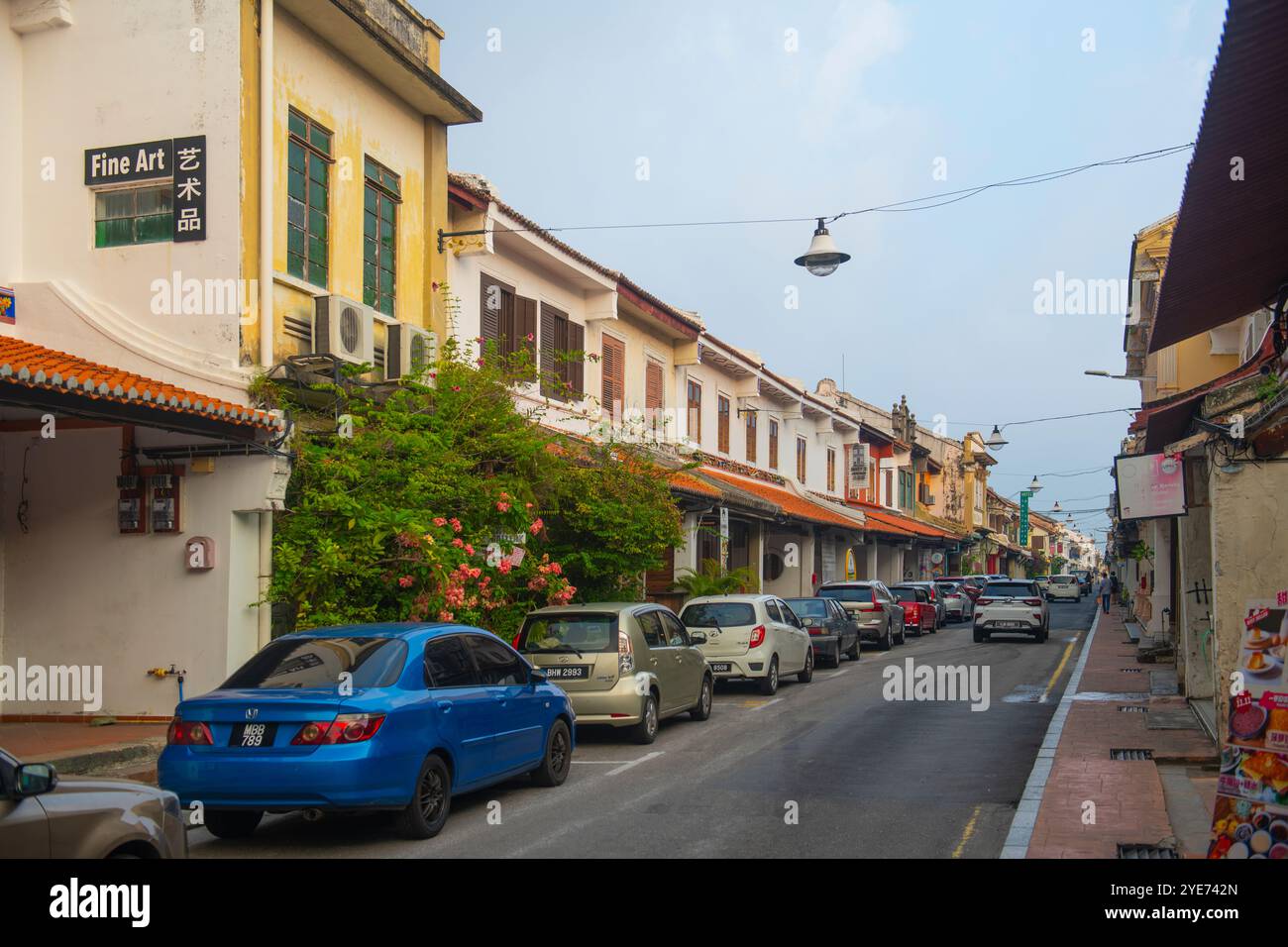 Historic buildings on Jalan Tun Tan Cheng Lock Street in historic city ...