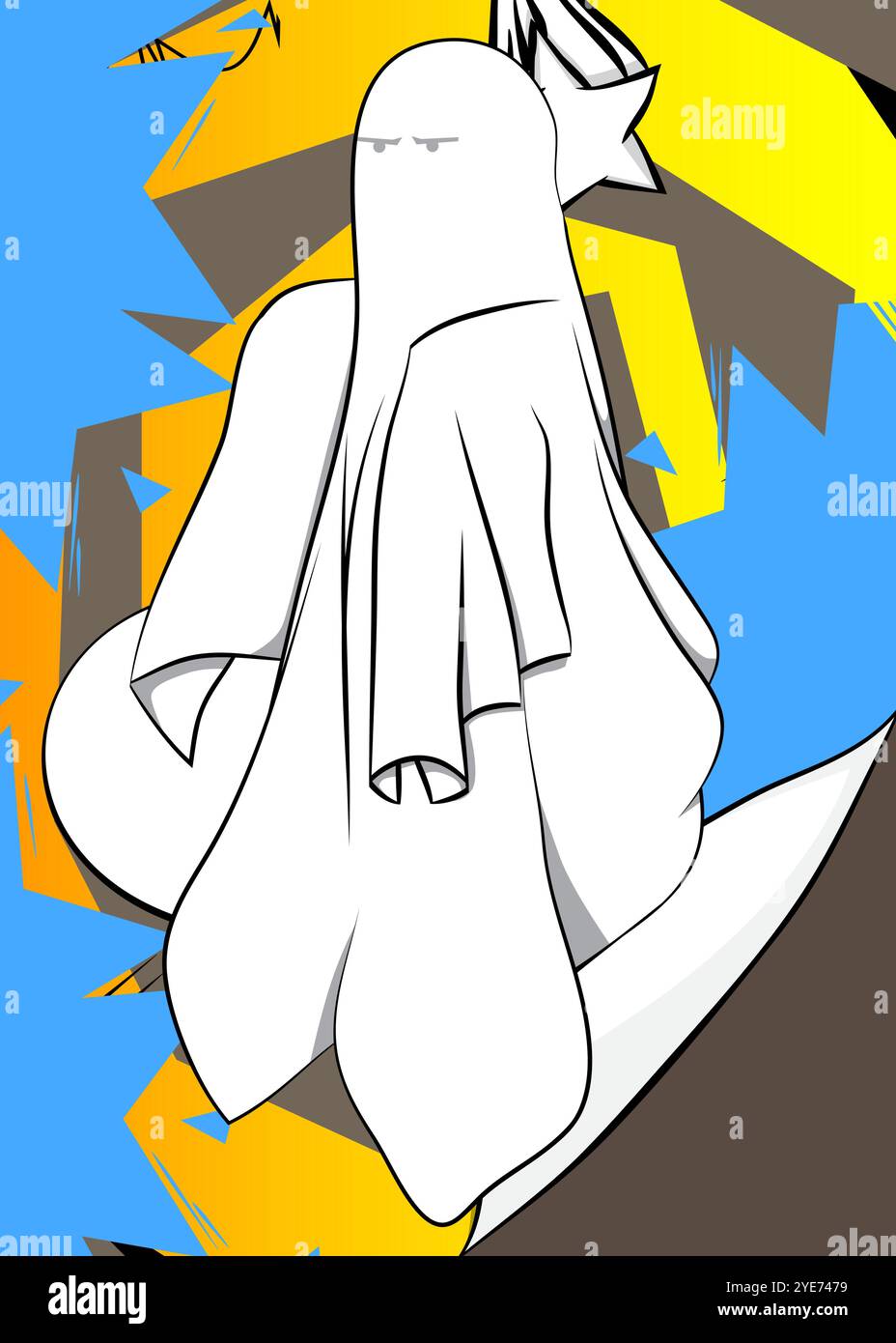 Cartoon Ghost, comic book Paranormal Entity. Retro vector comics pop ...