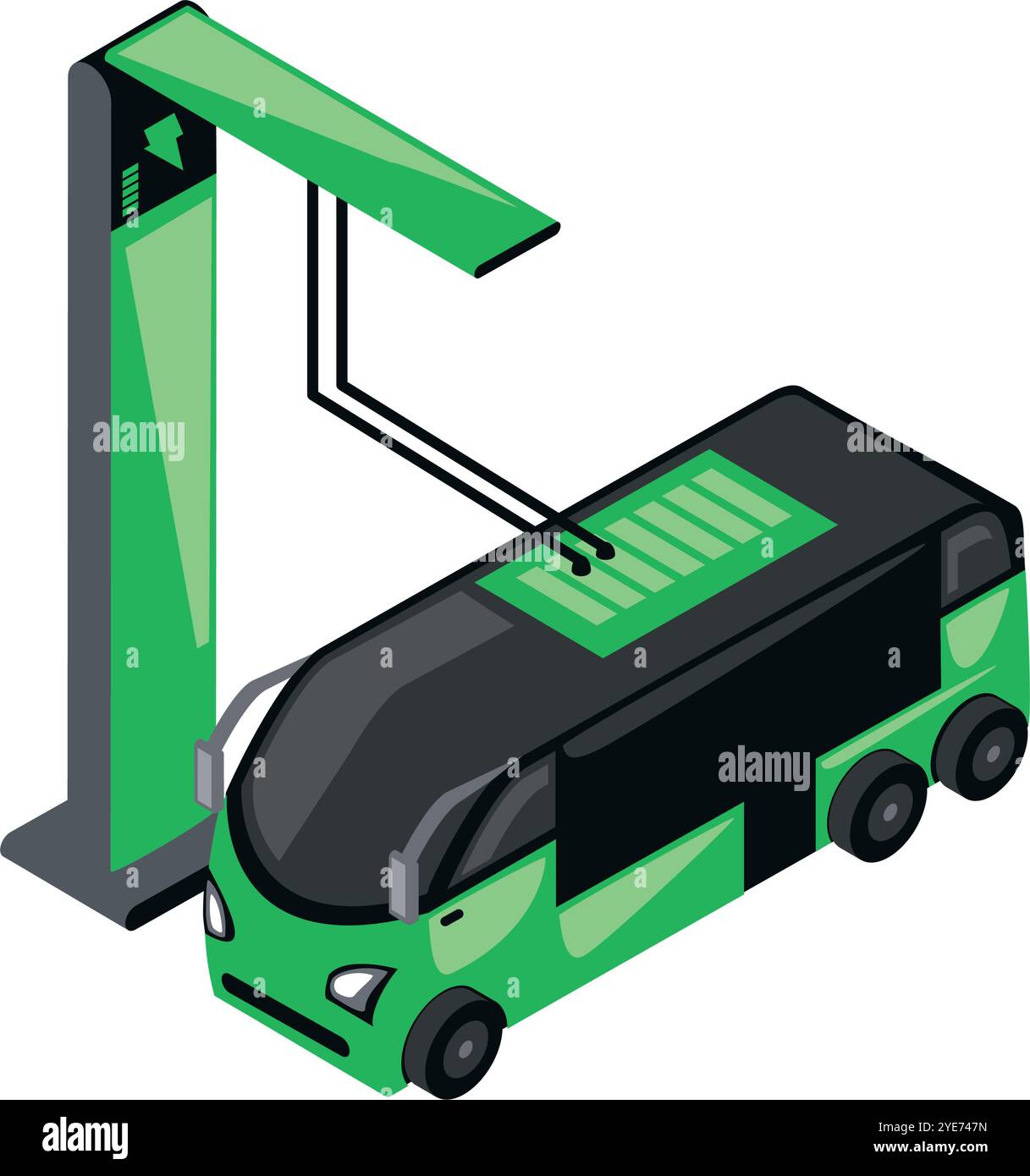 Electric public bus charging Stock Vector Images - Alamy