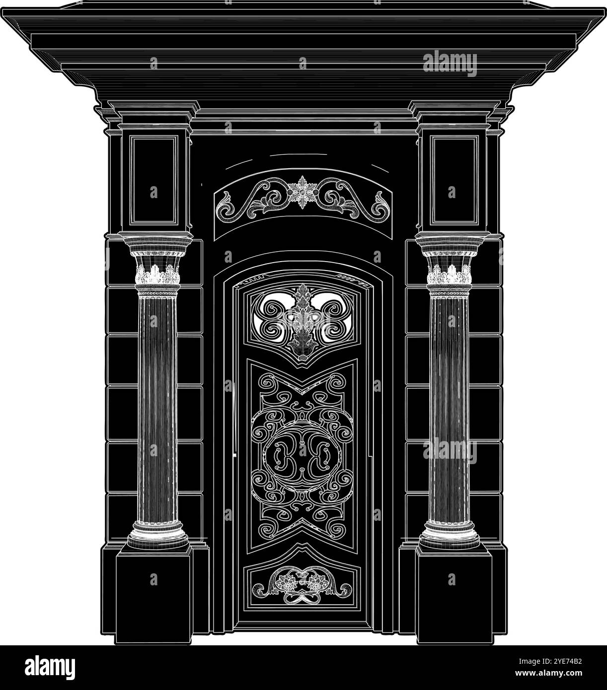 Forged Gate Vector. Illustration Of Arc Entrance Gate Isolated On White ...