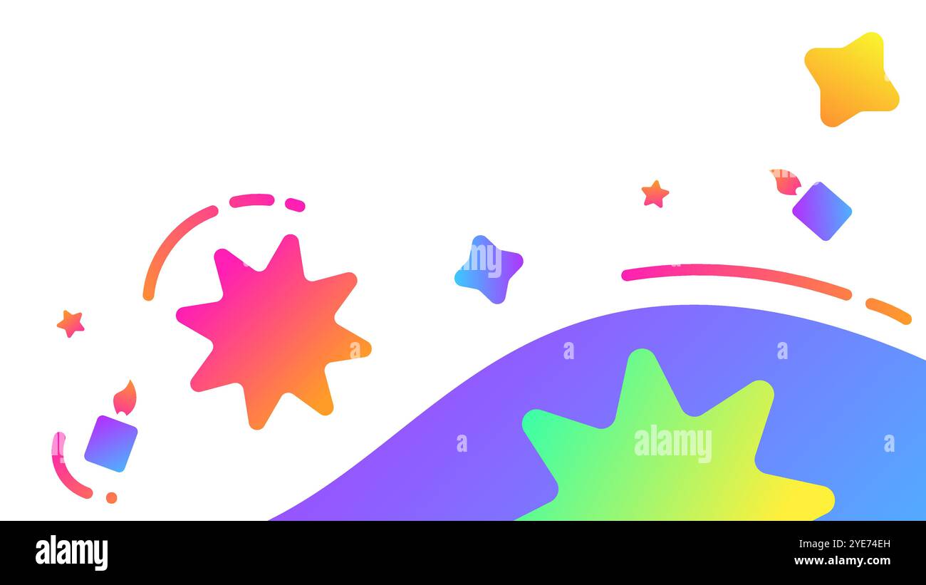 Fun Colorful and Creative Background with Candles and Simple Shapes ...