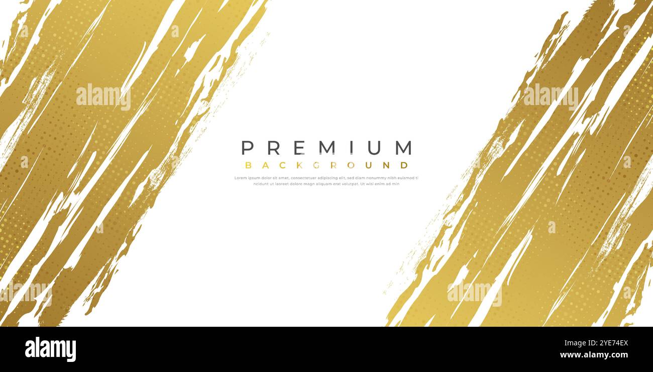 Abstract Gold Brush Texture Background with Halftone Effect. Brush ...