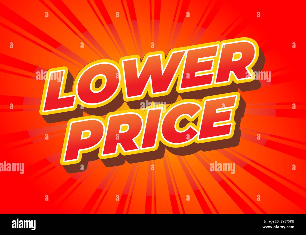 Lower price. Text effect design with modern colors and 3D font look ...