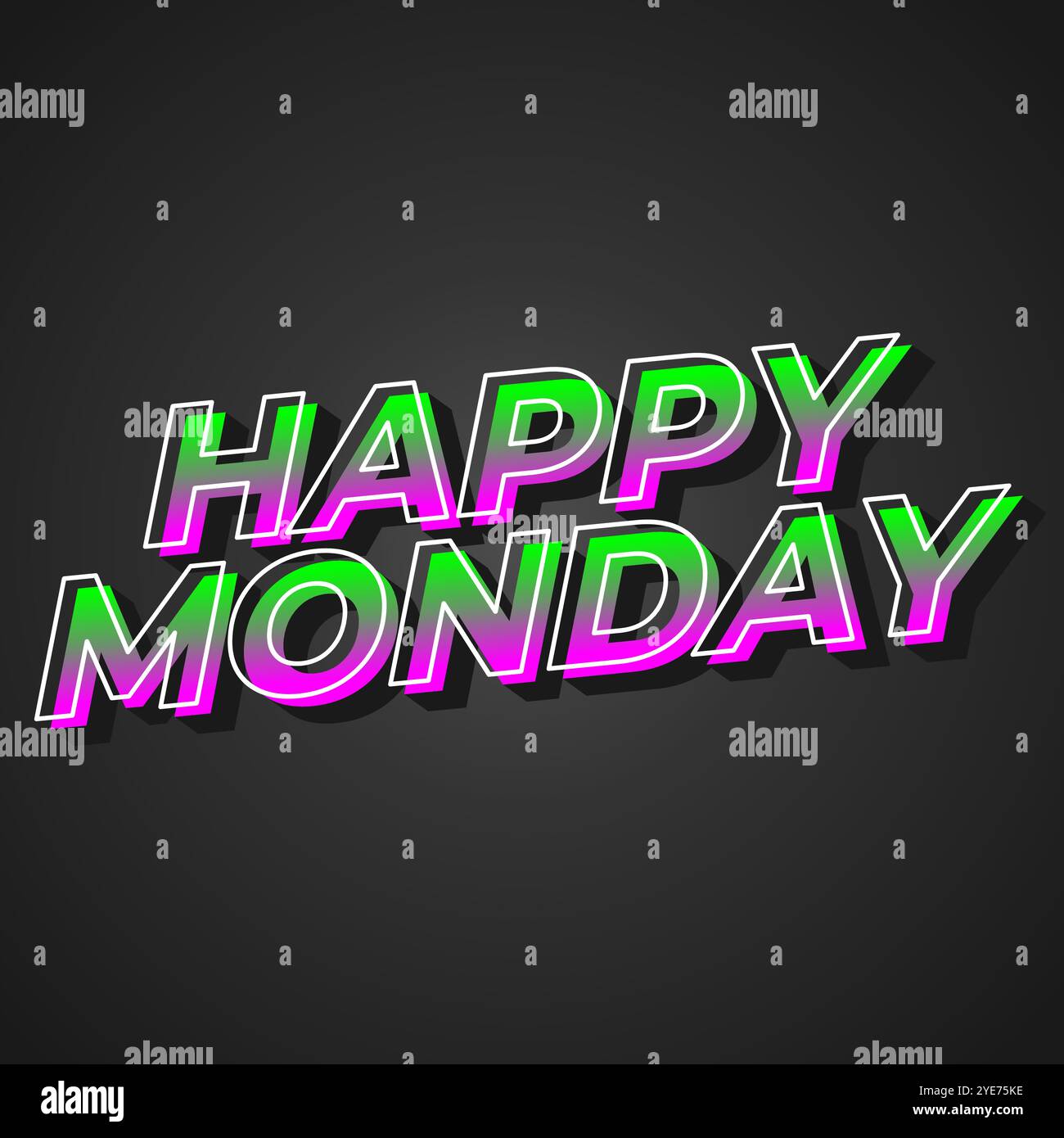 Happy monday text effect design with super bold fonts good for social ...