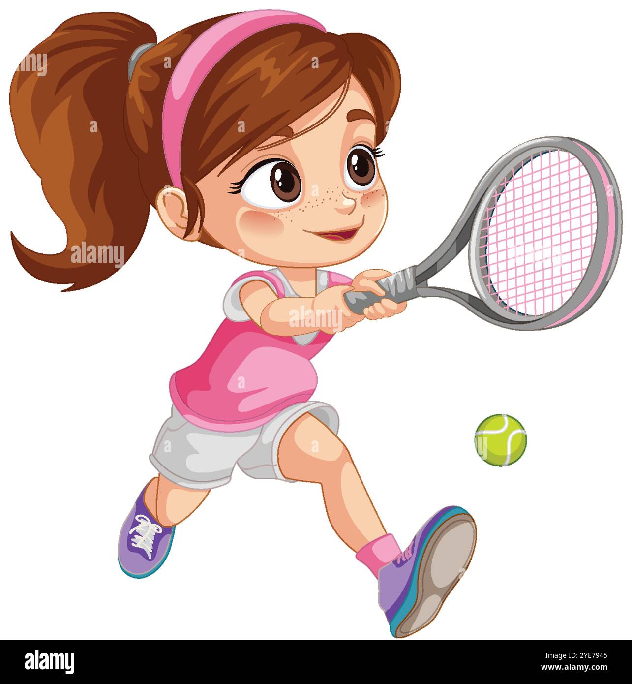 Girl hitting tennis ball racket hi-res stock photography and images - Alamy