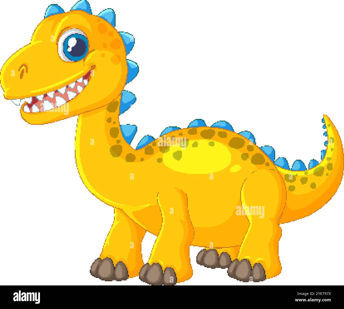Bright yellow dinosaur with blue spikes Stock Vector Image & Art - Alamy
