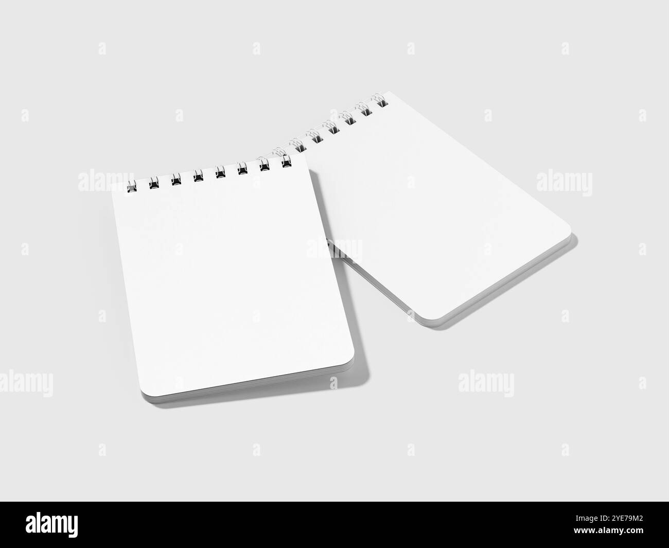 White Blank Coiled Notebook Mockup 3D Render Stock Photo - Alamy
