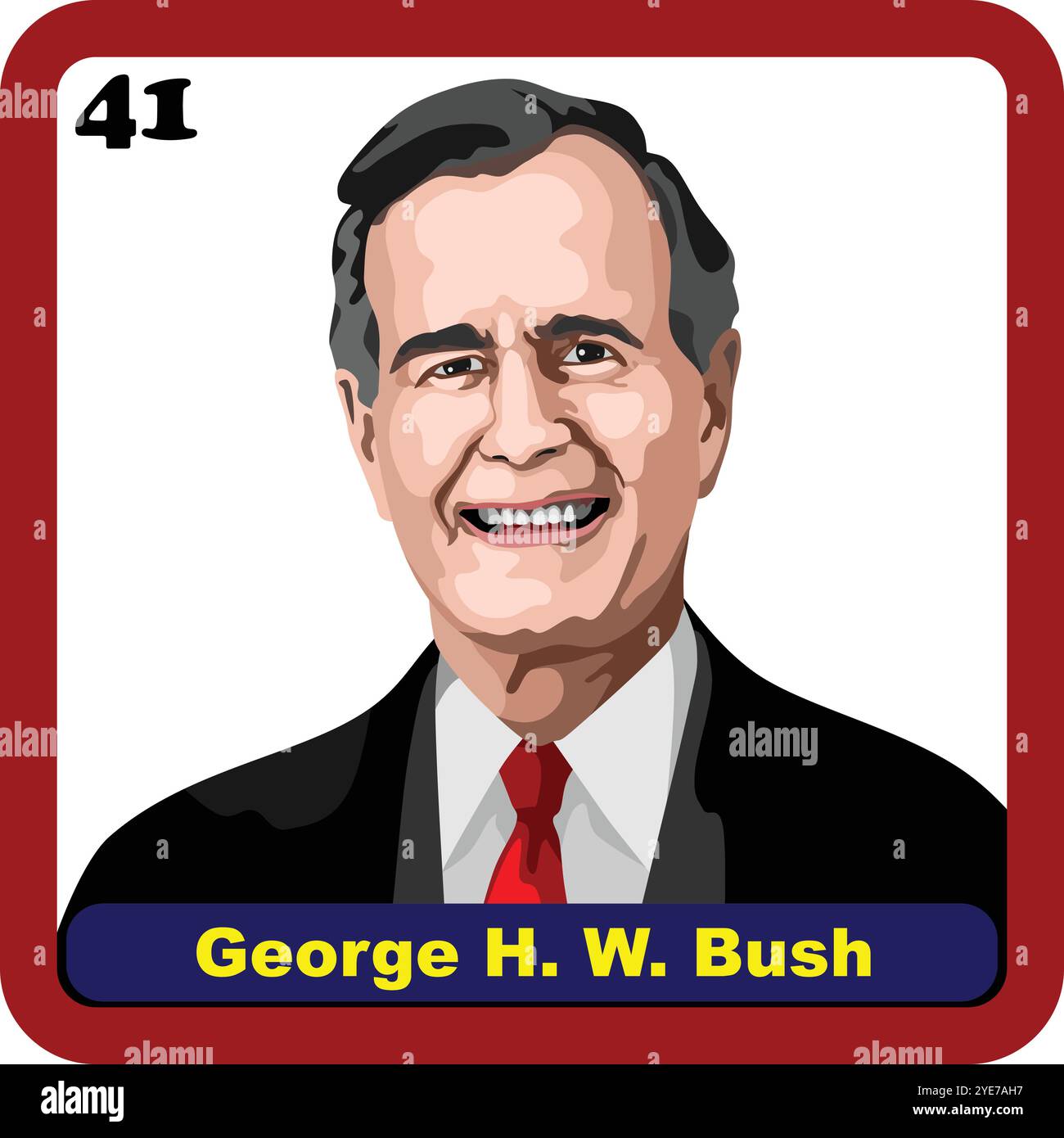 41st President of the USA George Herbert Walker Bush Stock Vector Image ...