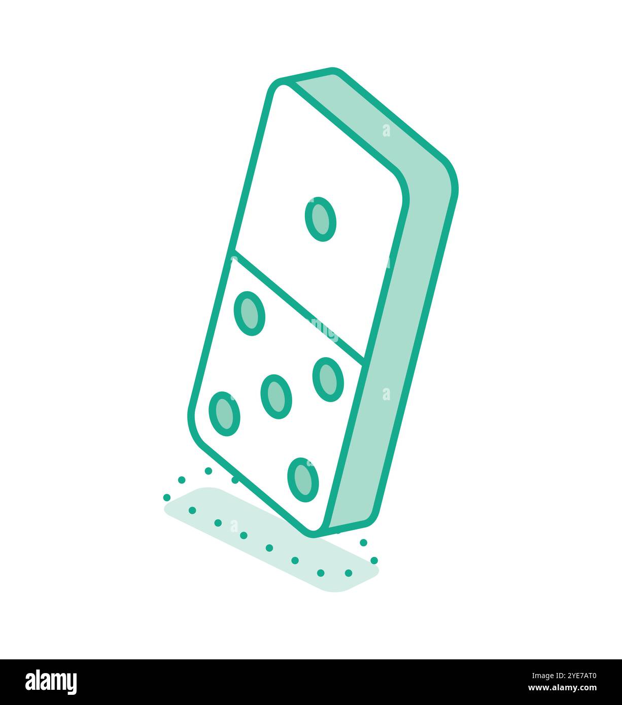 Isometric domino. Vector illustration. Outline object isolated on white ...