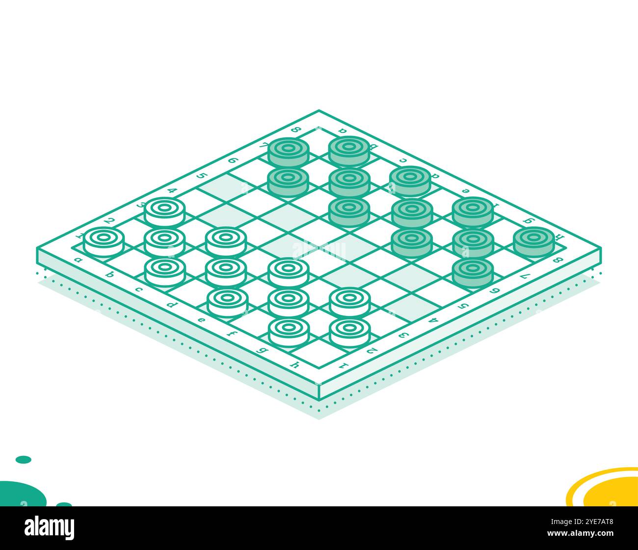 Isometric checkers game. Strategy board game. Draughts. Vector ...