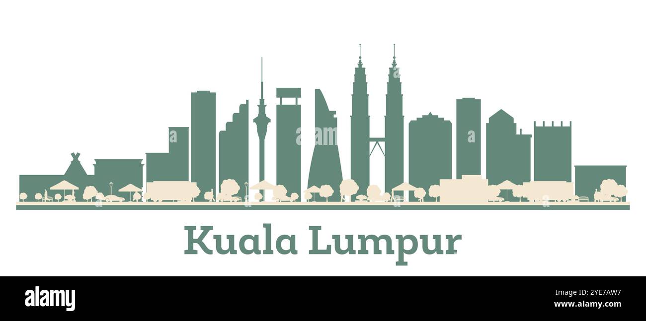 Abstract Kuala Lumpur city Skyline silhouette with Color Buildings ...