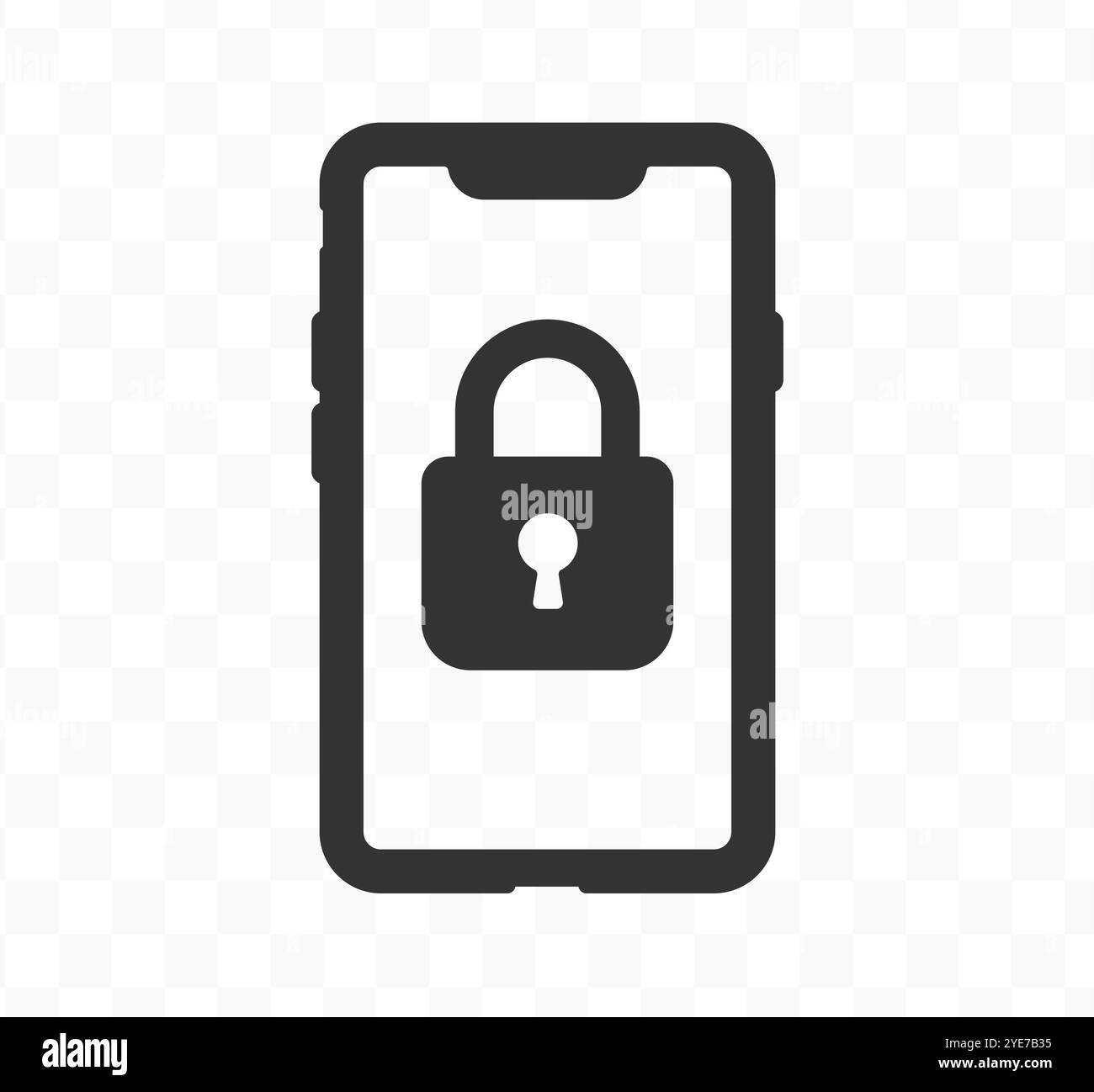 Locked smartphone icon symbol. Phone and lock logo sign. Mobile account ...