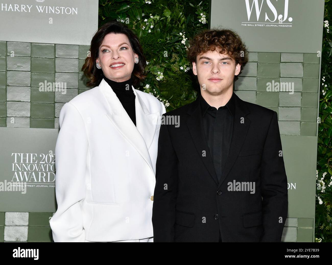 Linda Evangelista, left, and Augustin Evangelista attend the WSJ ...