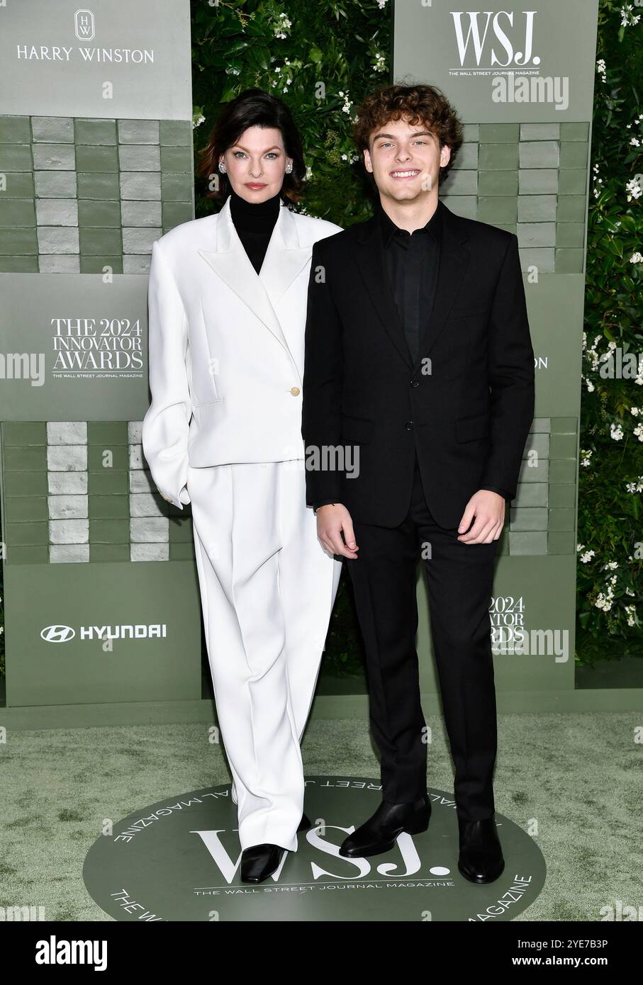 Linda Evangelista, left, and Augustin Evangelista attend the WSJ ...