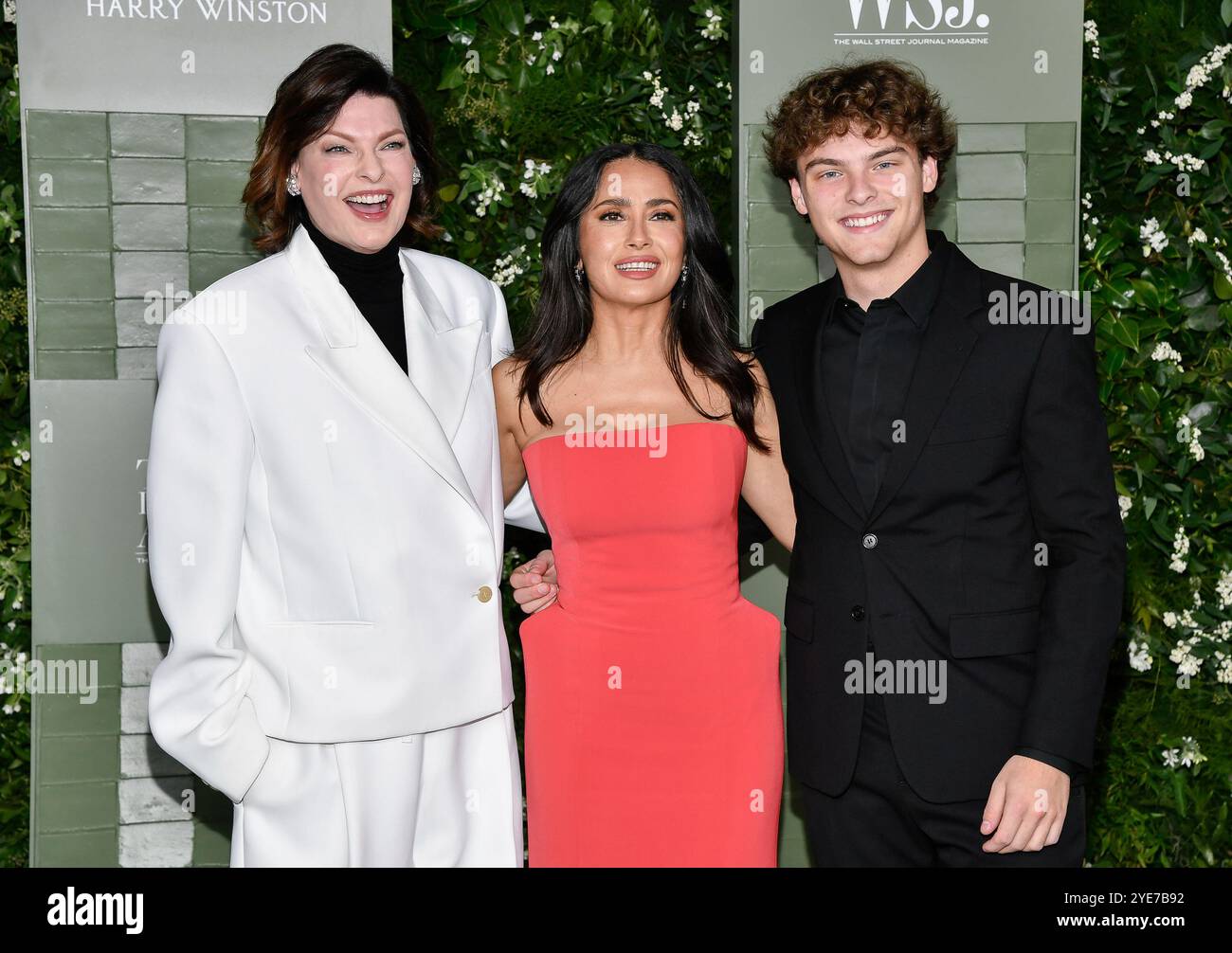 Linda Evangelista, left, Salma Hayek Pinault and Augustin Evangelista ...