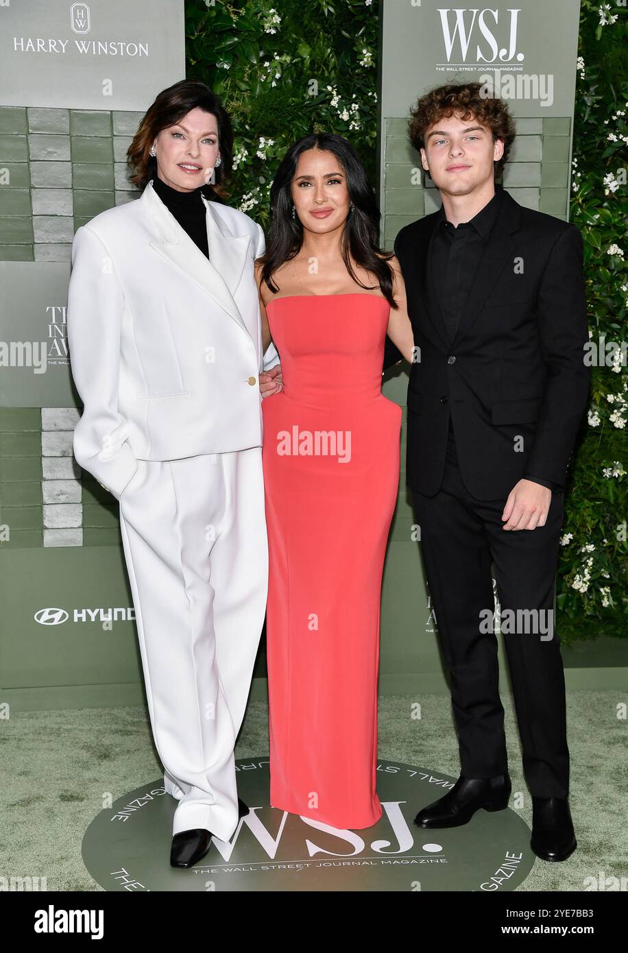 Linda Evangelista, left, Salma Hayek Pinault and Augustin Evangelista ...