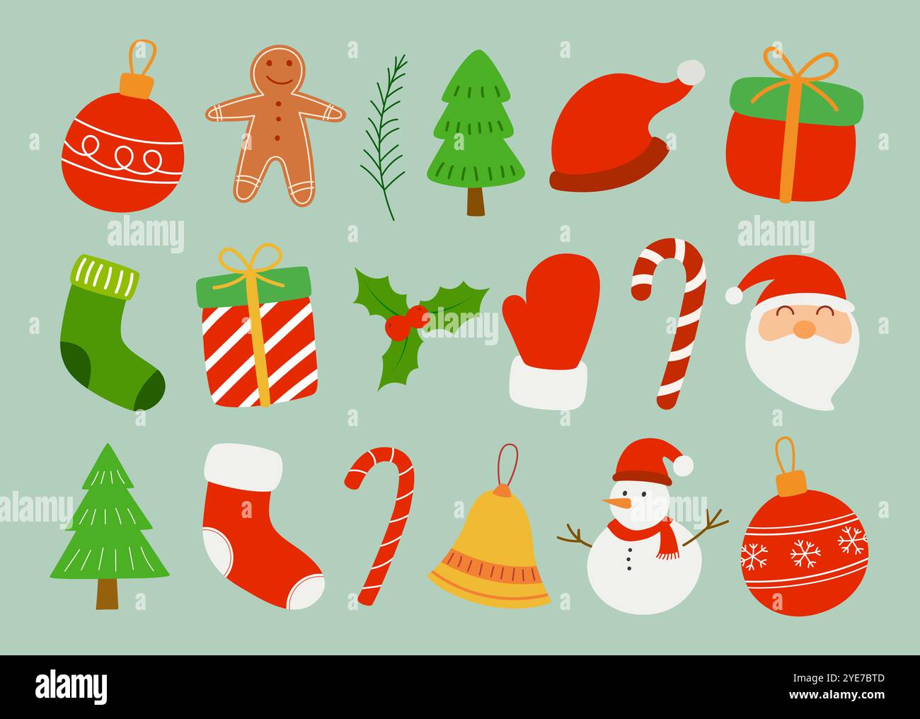 Merry christmas elements itemsand decoration symbol Stock Vector Image ...