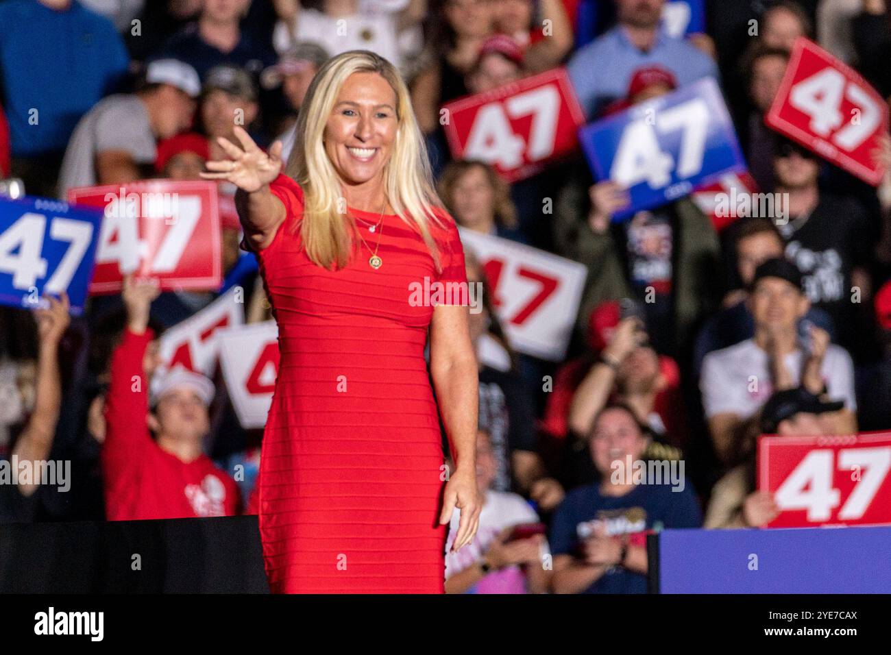 Marjorie Taylor Greene speaks before former President and 2024 ...