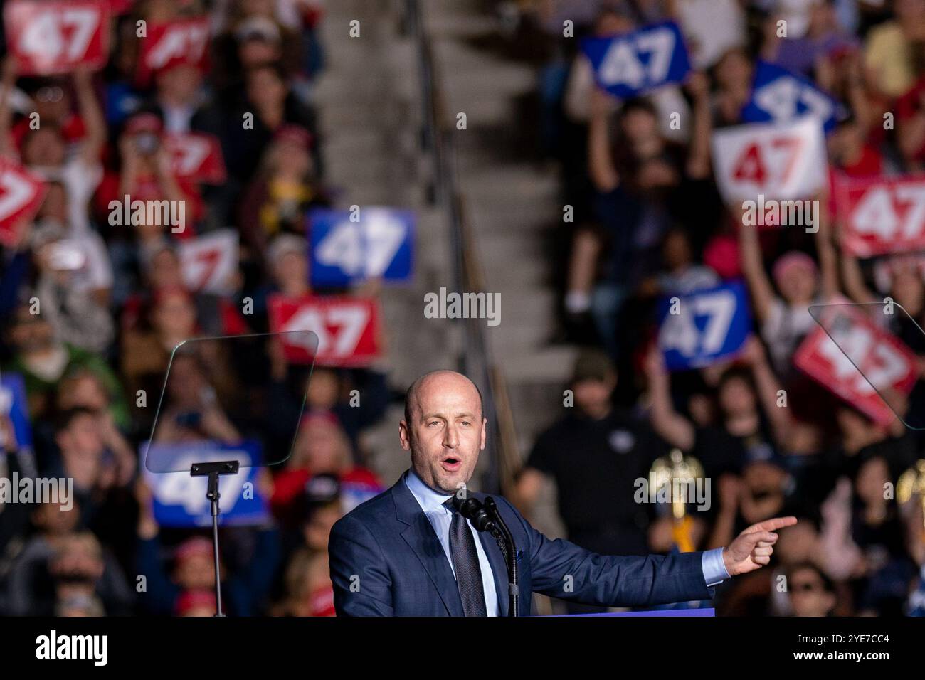 Stephen Miller a Trump political advisor speaks before former President ...