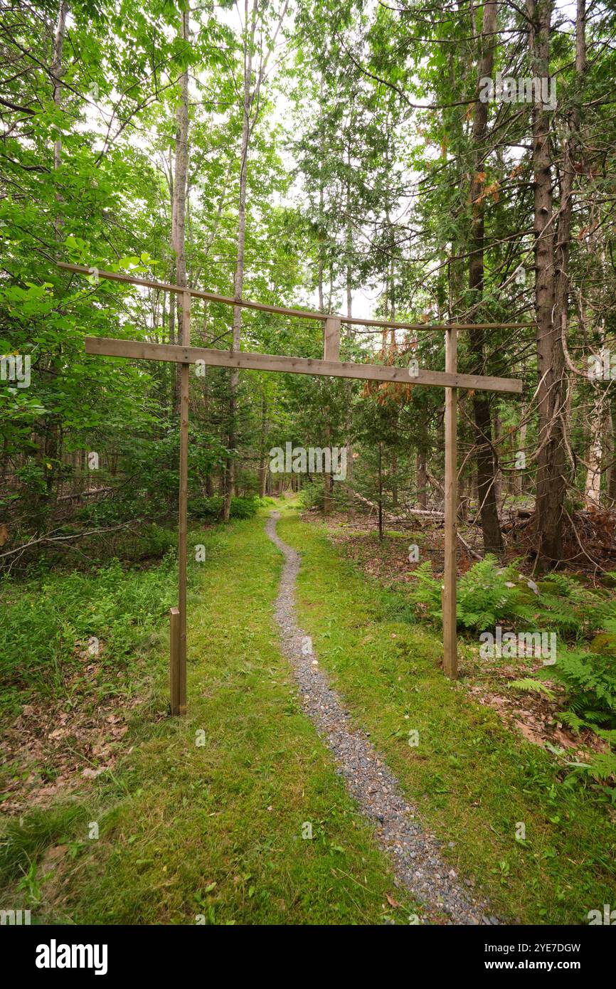 Traditional wood gate leading to the compound. At the Morgan Bay Zendo ...