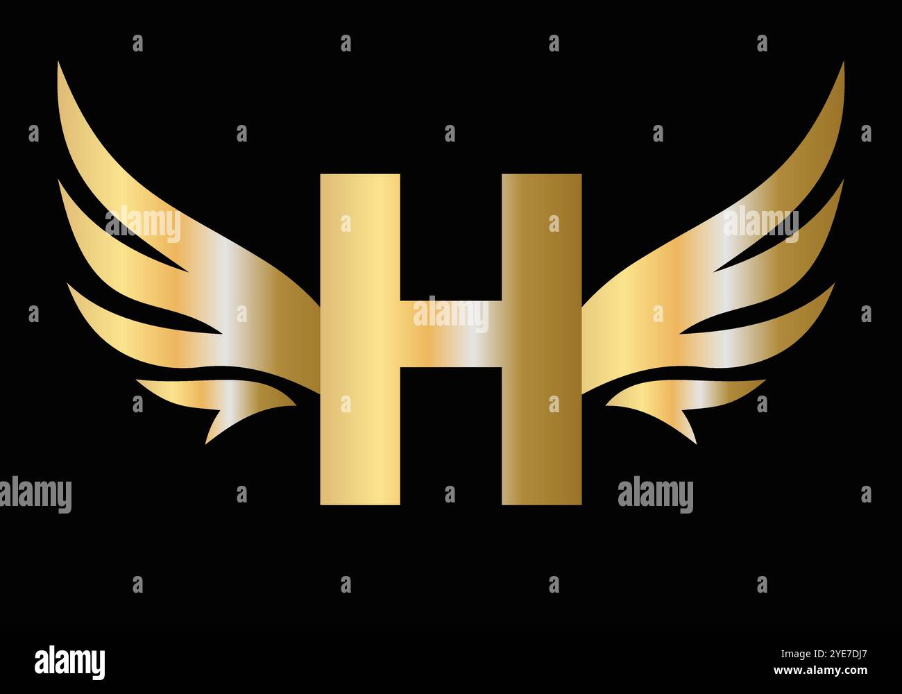 Letter H Wing Logo Design Concept With Wing Symbol Vector Sign Stock ...
