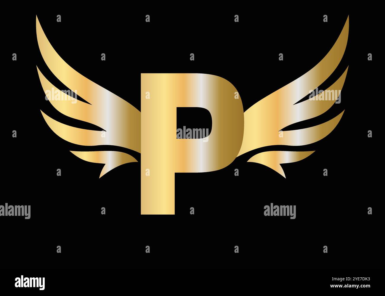 Letter P Wing Logo Design Concept With Wing Symbol Vector Sign Stock ...
