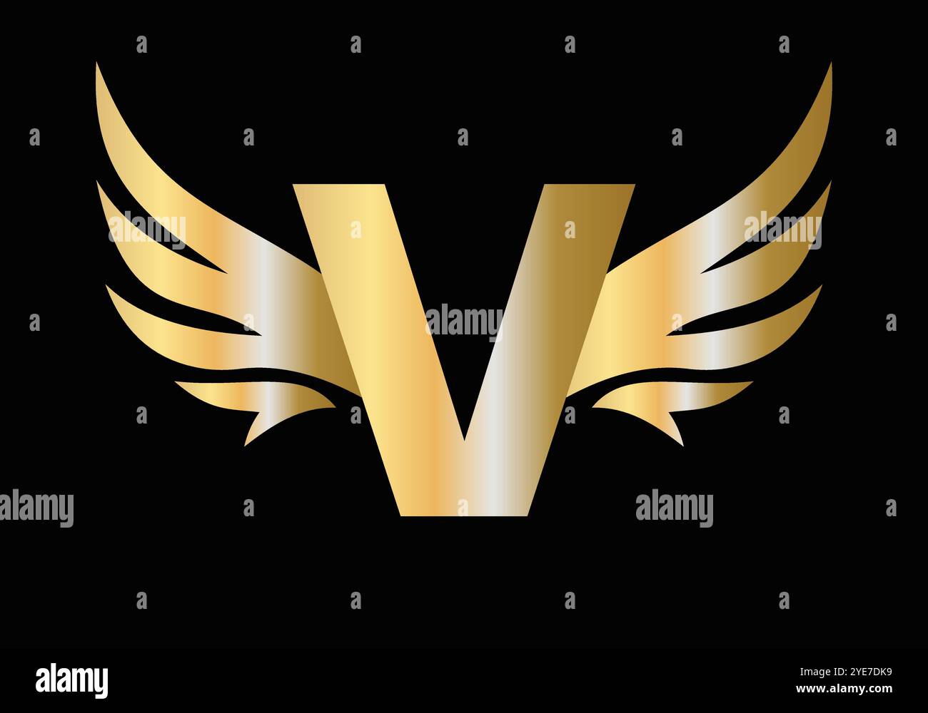 Letter V Wing Logo Design Concept With Wing Symbol Vector Sign Stock ...