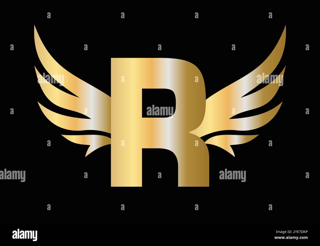 Letter R Wing Logo Design Concept With Wing Symbol Vector Sign Stock ...