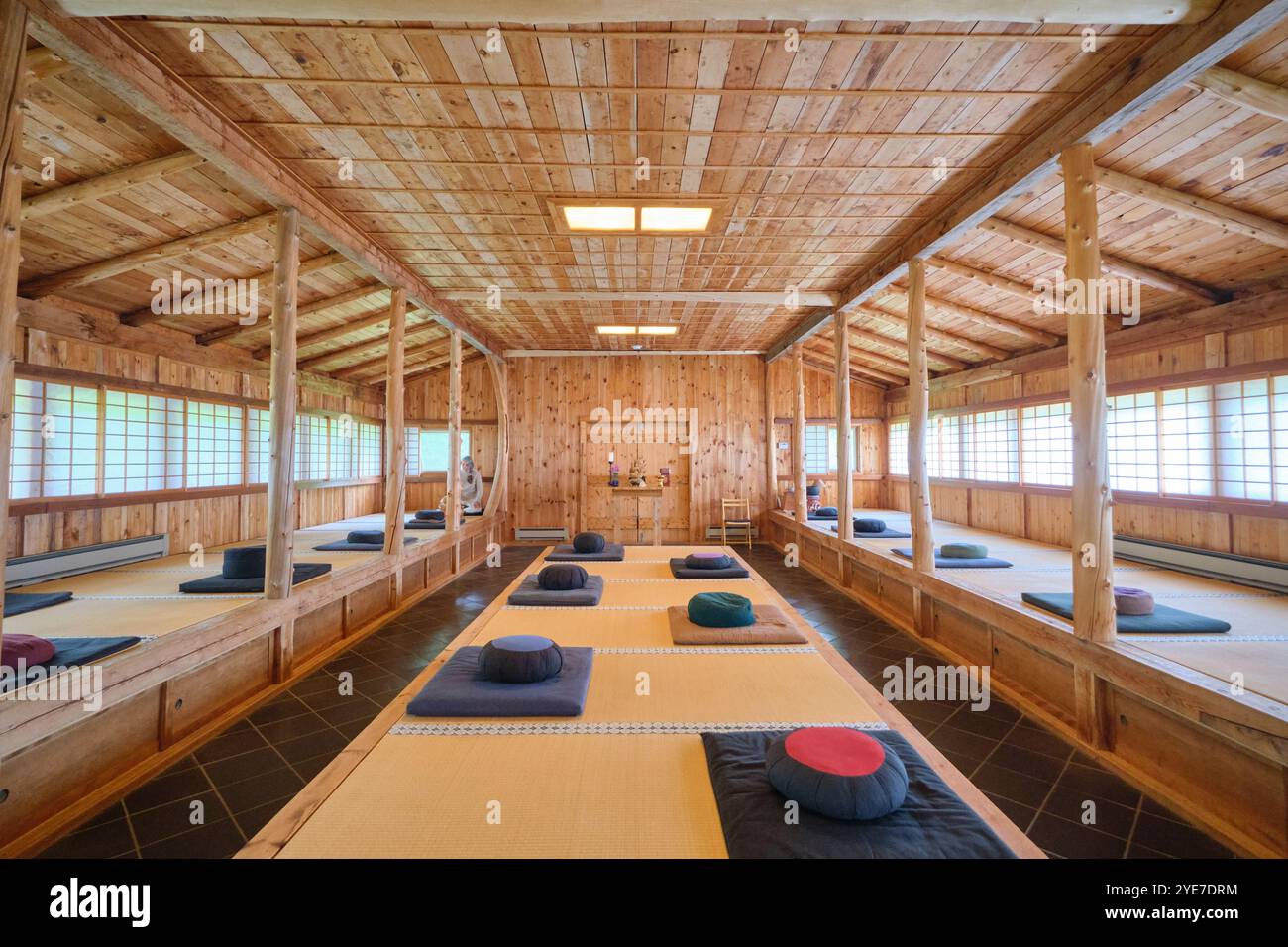 Interior view of the main prayer area, all natural wood. At the Morgan ...