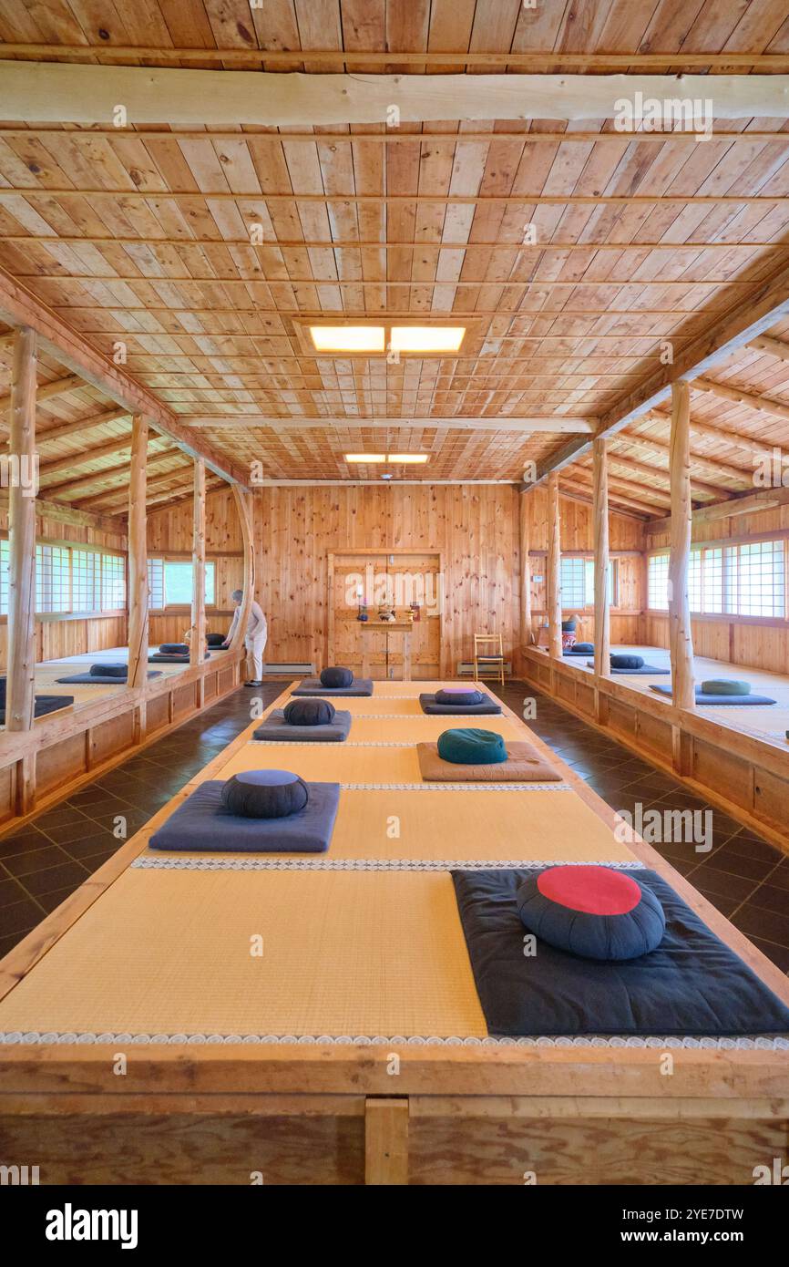 Interior view of the main prayer area, all natural wood. At the Morgan ...