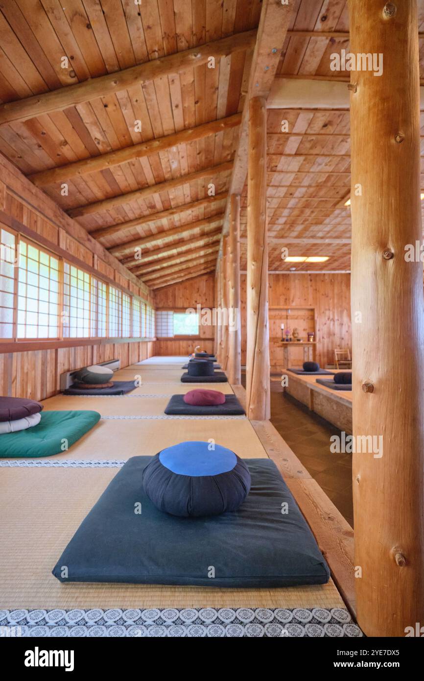 Interior view of the main prayer area, all natural wood. At the Morgan ...