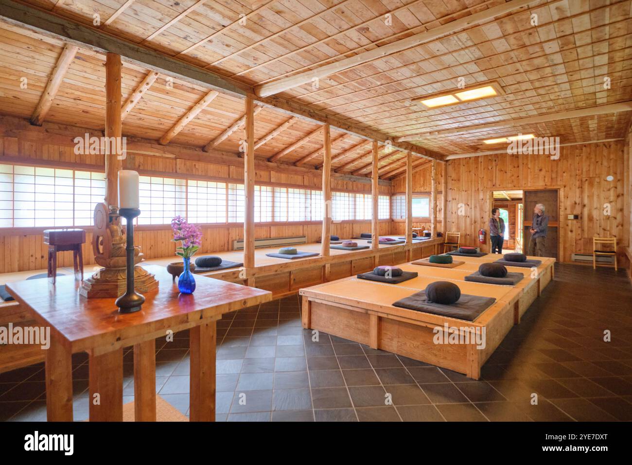 Interior view of the main prayer area, all natural wood. At the Morgan ...