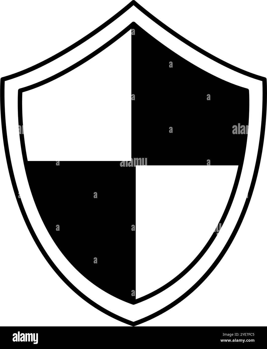 Security Shield, Crime Prevention and Home Security Black and White ...