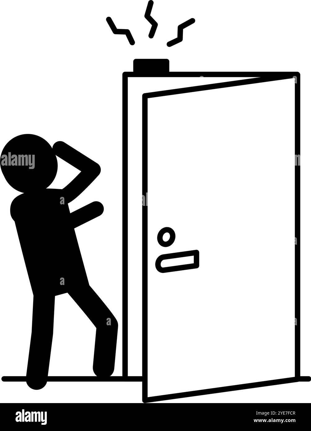 Suspicious person startled by the alarm at the front door, Crime ...