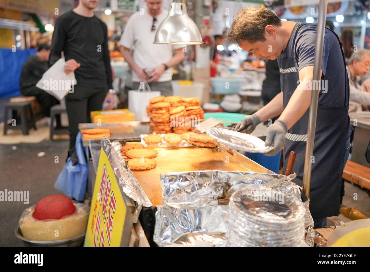 October 11, 2024. Food scene at market with many traditional food ...