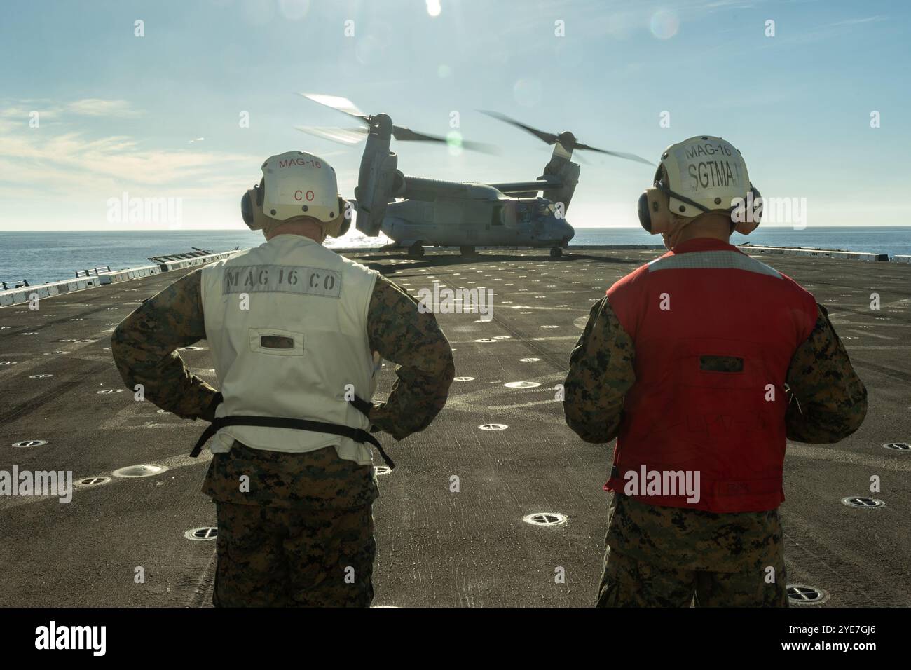 U.S. Marine Corps Col. Kevin Hunter, left, the commanding officer of ...