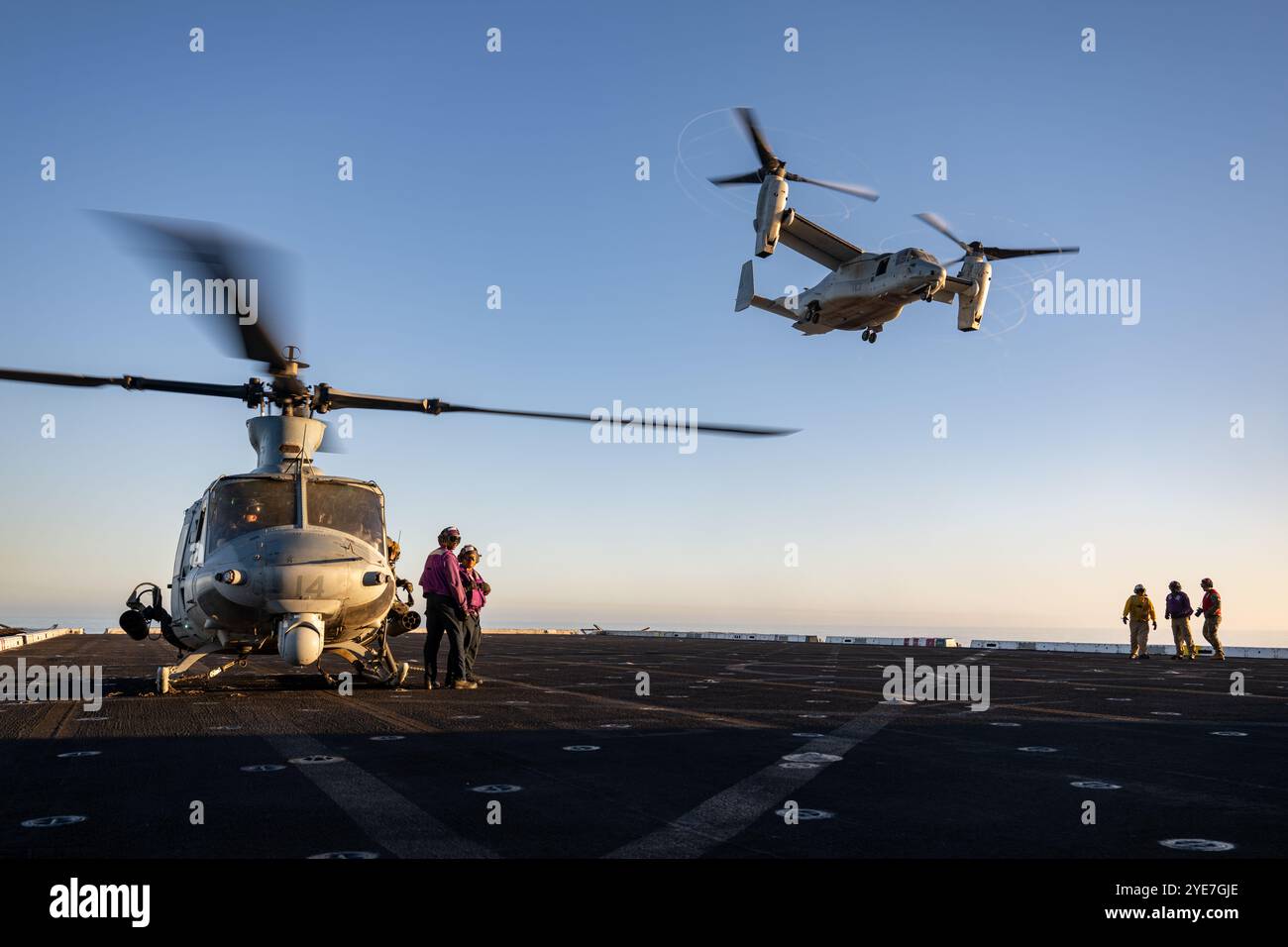 A U.S. Marine Corps MV-22B Osprey assigned to Marine Medium Tiltrotor ...