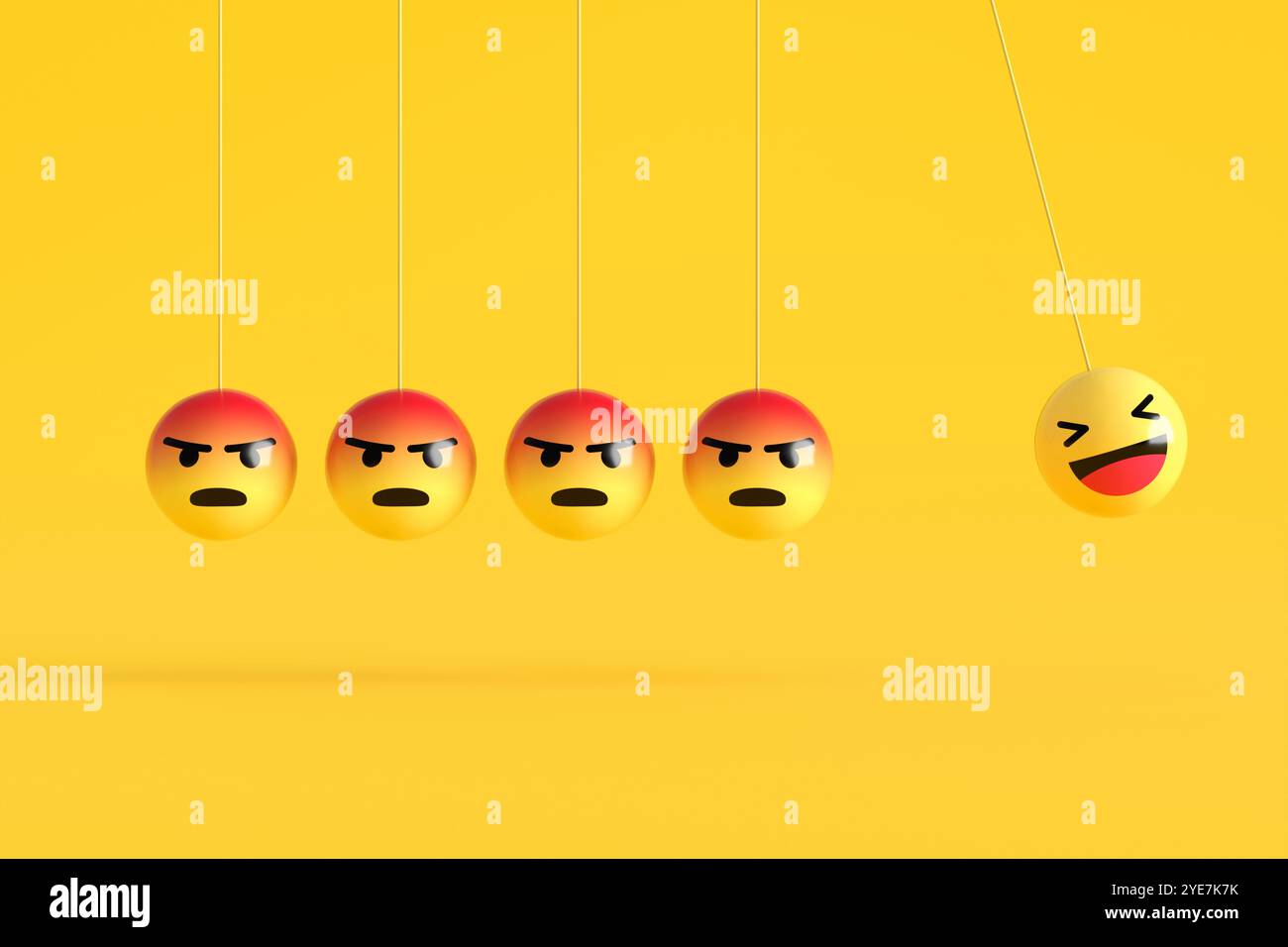 Mocking or teasing people. Single happy emoji is swinging away from a ...