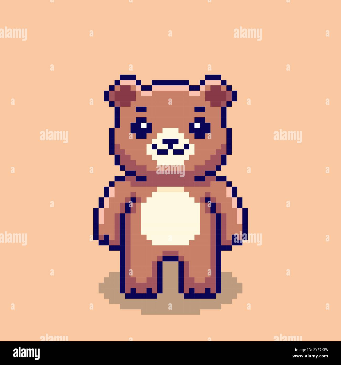 Pixel art Cute Bear game asset design Stock Vector Image & Art - Alamy