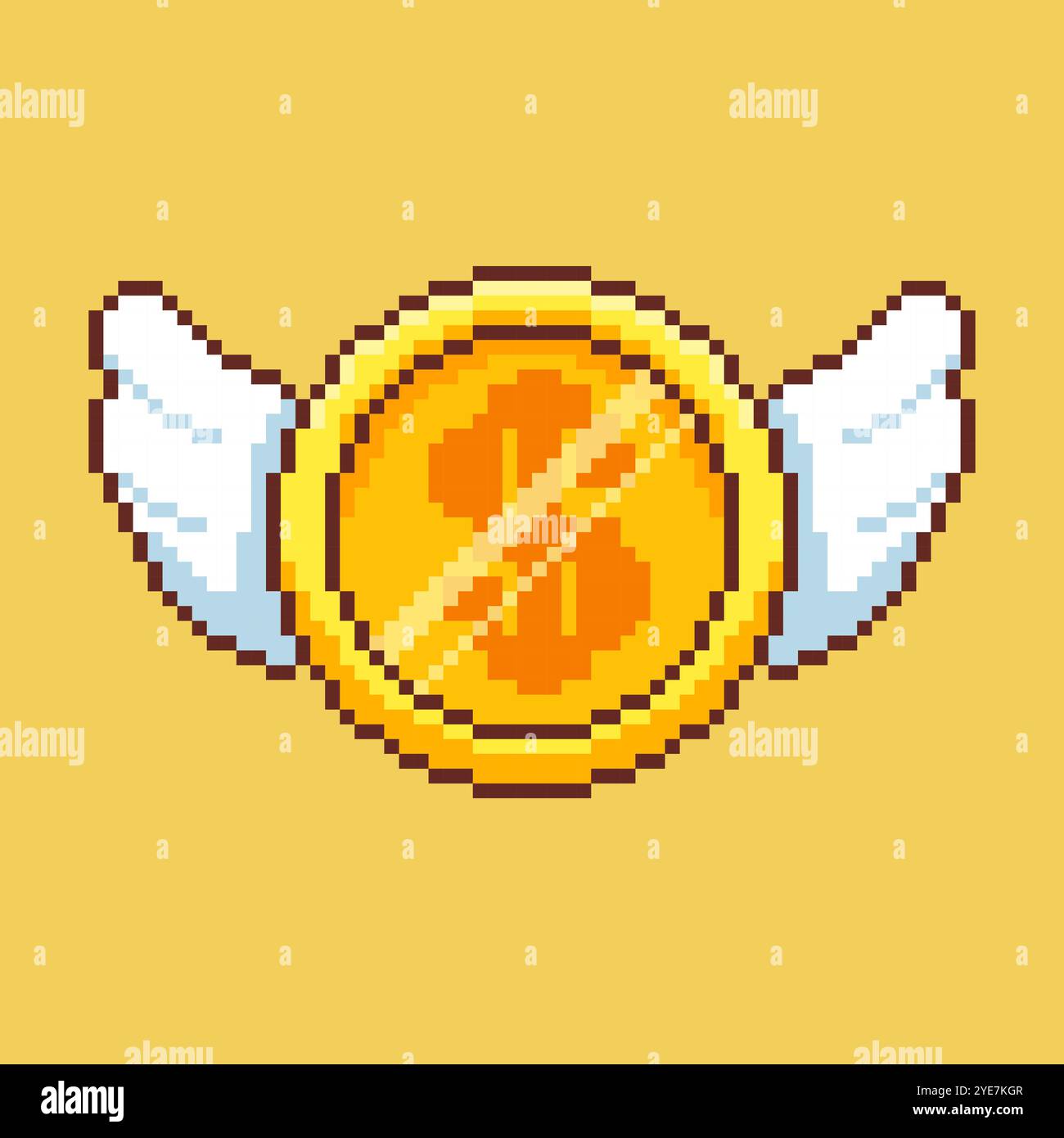 Pixel art Flying Coin with Wings game asset design Stock Vector Image ...